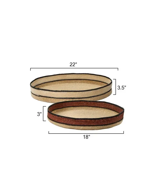 JAMIE YOUNG CO. Scarab Seagrass Trays, Set Of 2