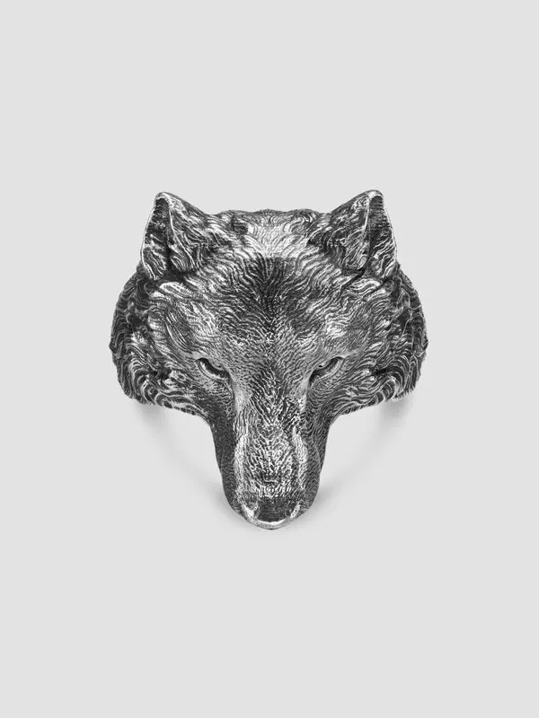 David Yurman Petrvs Wolf Signet Ring In Sterling 25mm