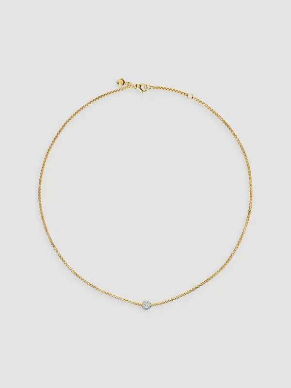 David Yurman Pavé Bead Box Chain Necklace In 18k Yellow