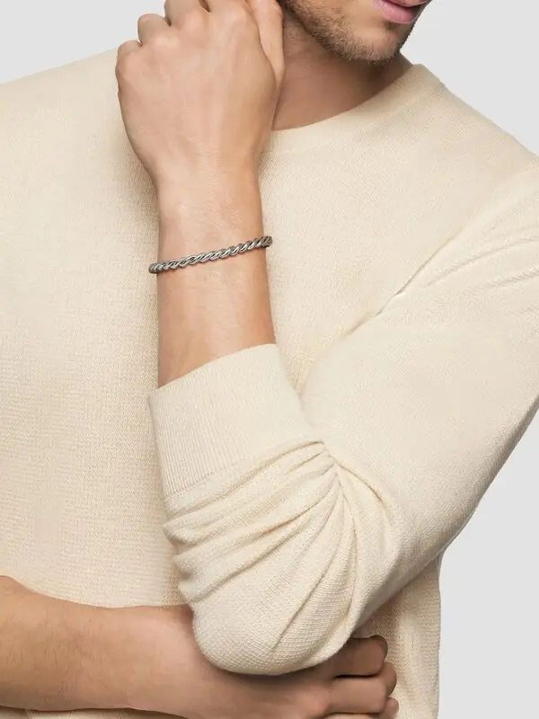 David Yurman Sculpted Cable Chain Bracelet In Sterling 5.7mm