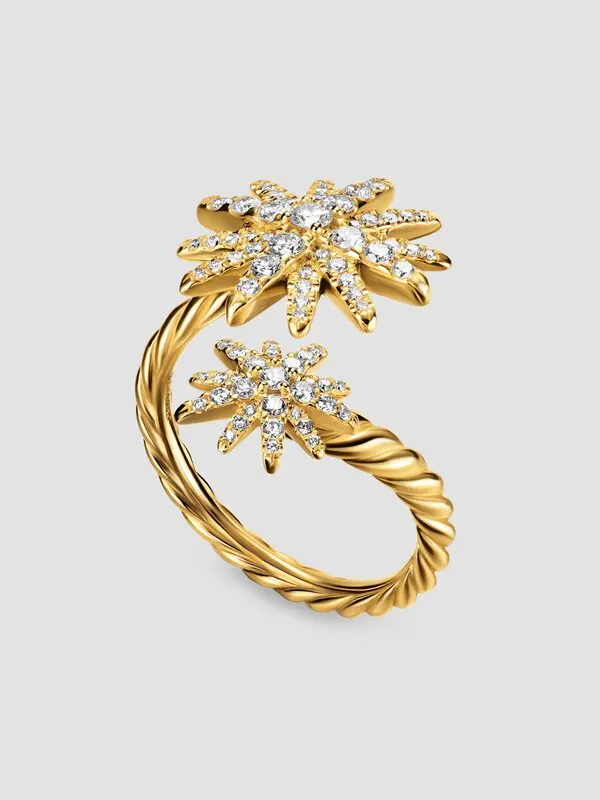 David Yurman Starburst Bypass Ring In 18k Yellow
