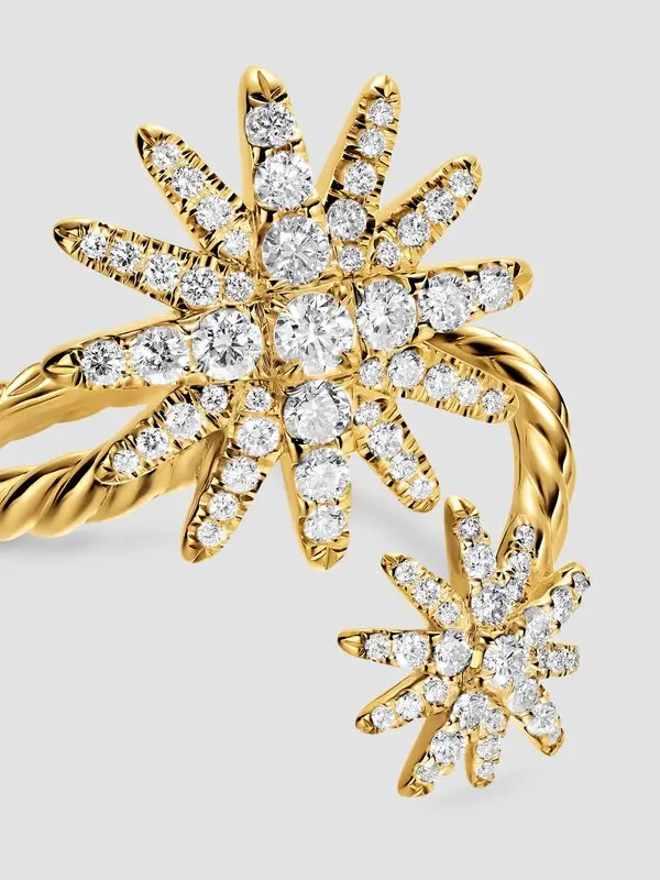 David Yurman Starburst Bypass Ring In 18k Yellow