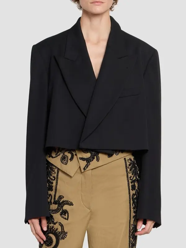 Dries Van Noten Bosea Wool Gabardine Jacket