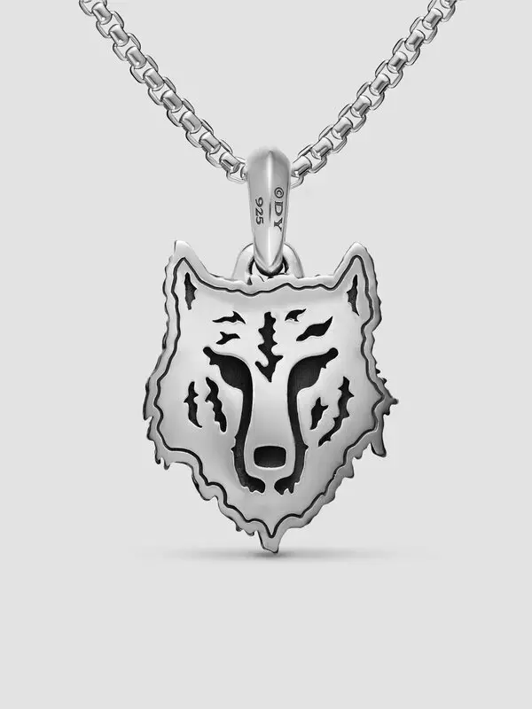David Yurman Petrvs Wolf Amulet In Sterling 26mm
