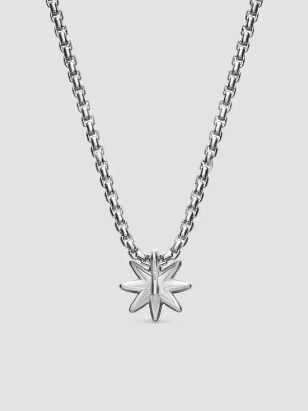David Yurman Petite Starburst Station Necklace In Sterling With Diamonds, 7mm