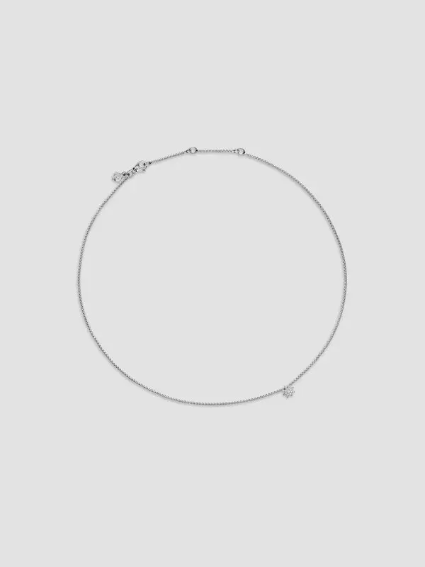 David Yurman Petite Starburst Station Necklace In Sterling With Diamonds, 7mm