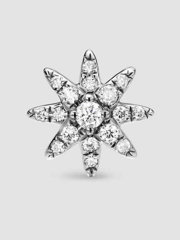 David Yurman Petite Starburst Full Pavé Stud Earrings In Sterling With Diamonds, 7.5mm