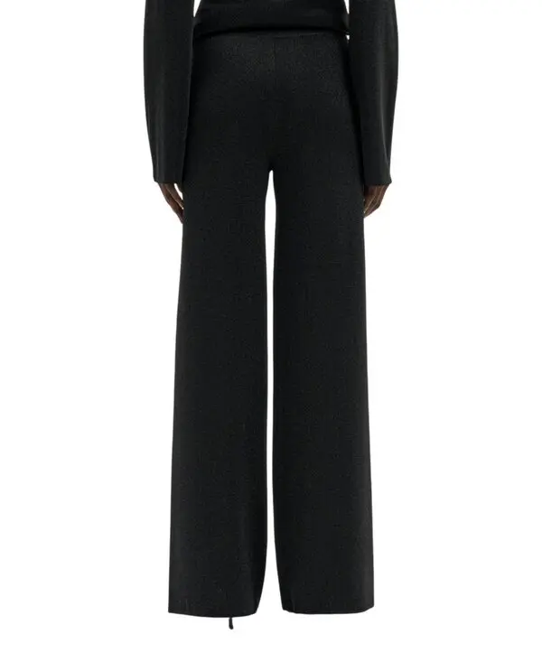 MALINA Ammie Metallic Milano Knitted Trousers - Black