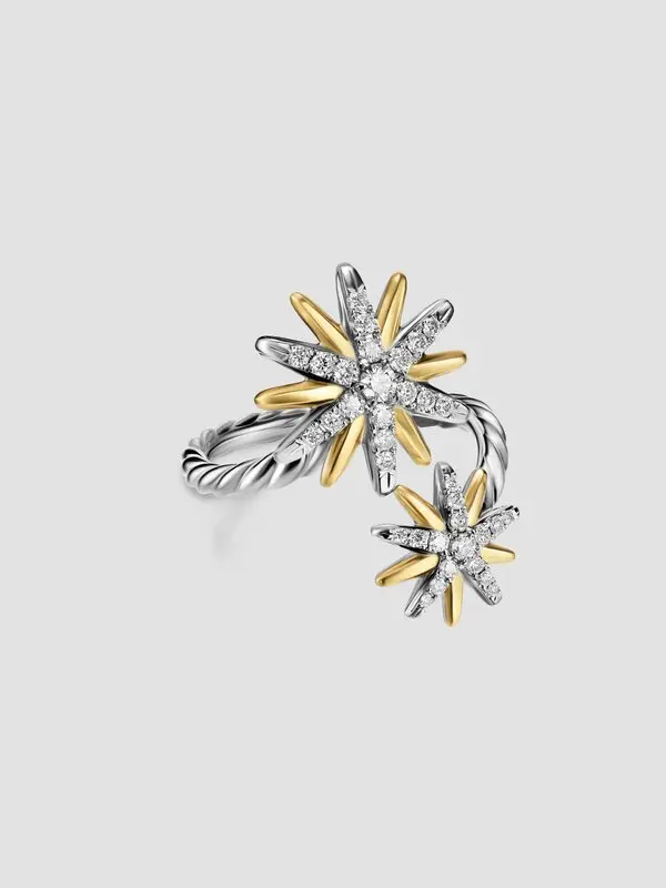 David Yurman Starburst Bypass Ring In Sterling Silver - Silver Multi
