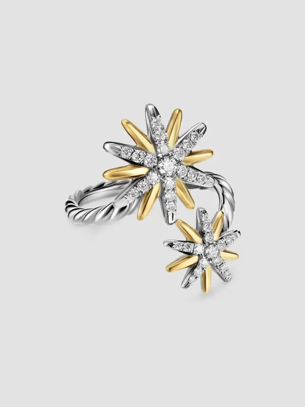David Yurman Starburst Bypass Ring In Sterling Silver - Silver Multi
