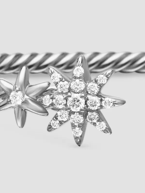 David Yurman Petite Starburst Cable Flex Bracelet In Sterling