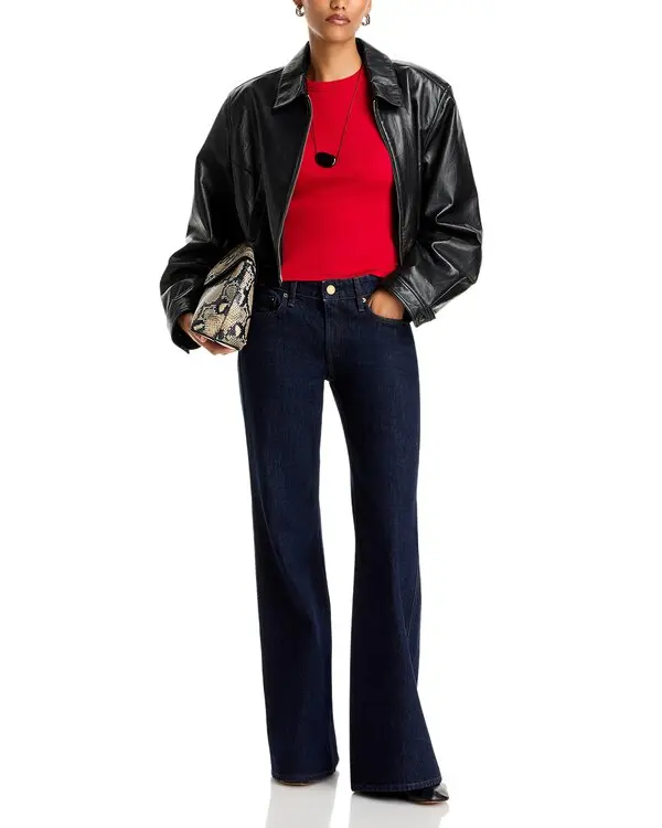 Rag & Bone Josie Cotton Low Rise Flare Jeans - Darkrinse
