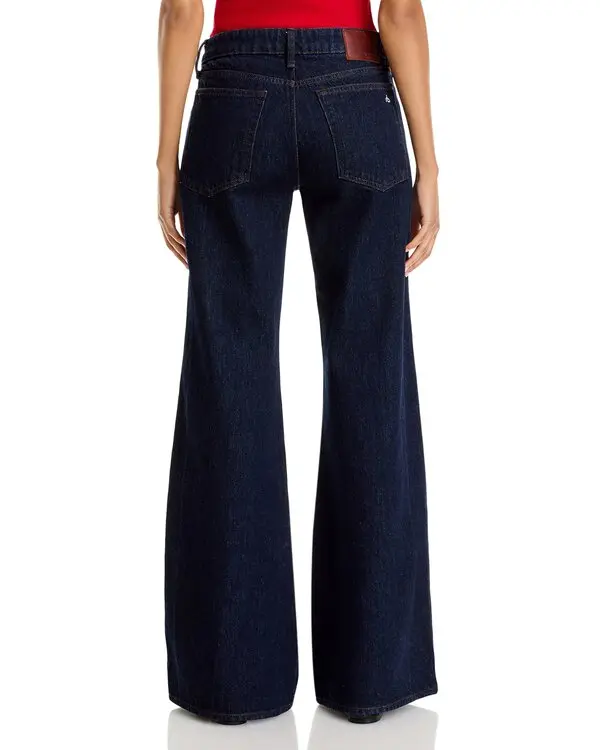Rag & Bone Josie Cotton Low Rise Flare Jeans - Darkrinse