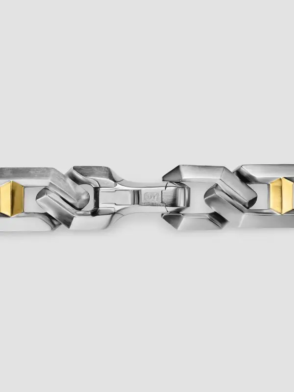 David Yurman Faceted Angular Curb Chain Bracelet In Sterling