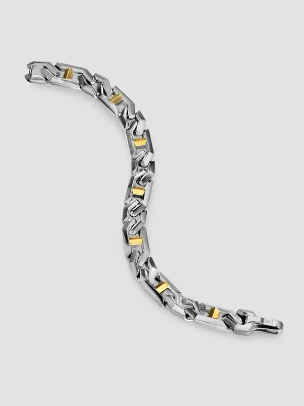 David Yurman Faceted Angular Curb Chain Bracelet In Sterling