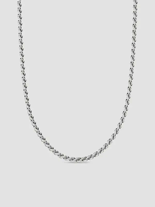 David Yurman Sculpted Cable Chain Necklace In Sterling 3.7mm