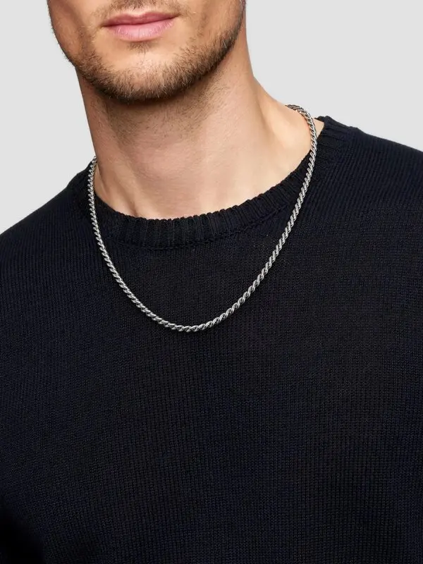 David Yurman Sculpted Cable Chain Necklace In Sterling 3.7mm