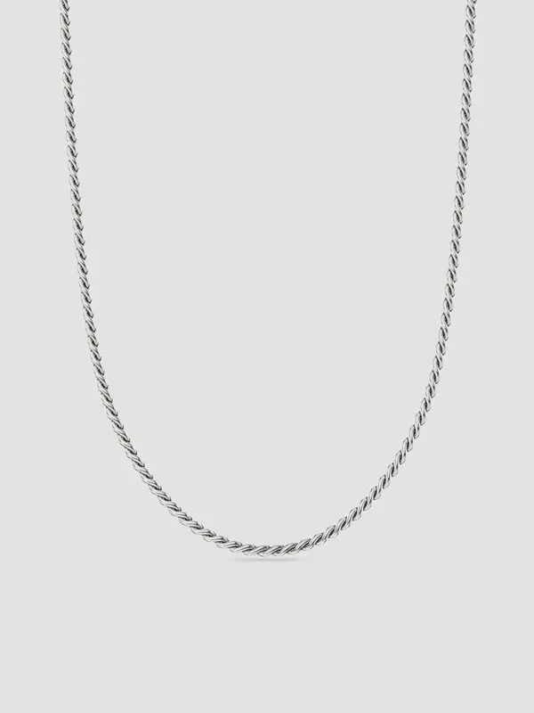 David Yurman Sculpted Cable Chain Necklace In Sterling 2.7mm