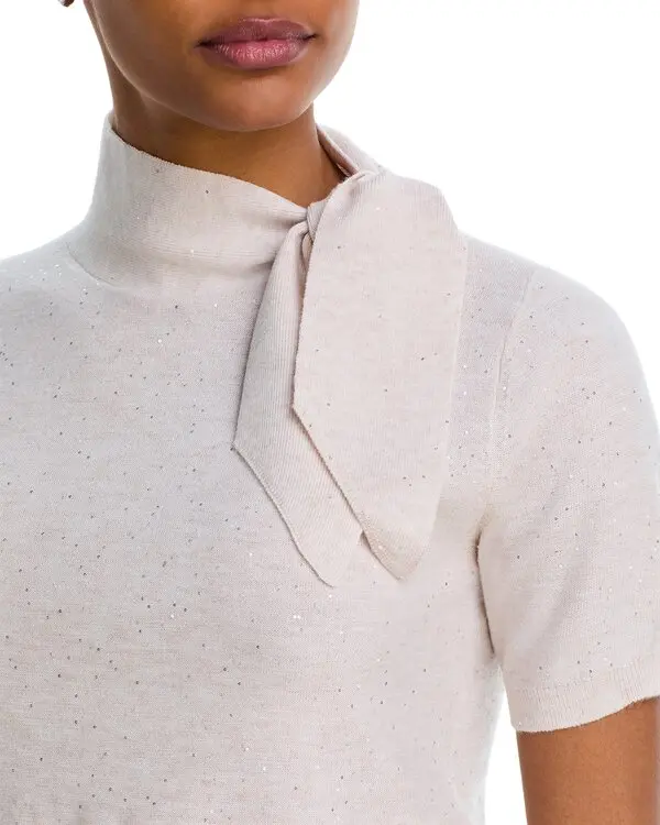 EMME Shimmer Bow Neck Top