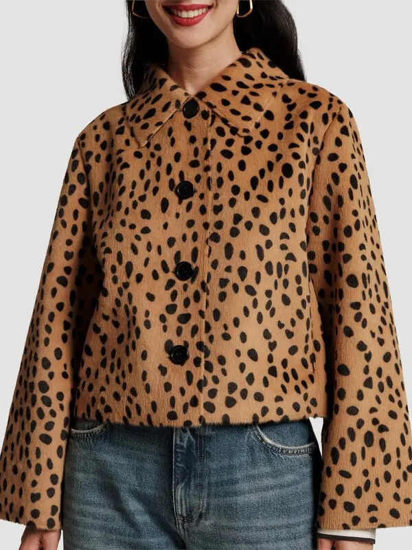 FRANCES VALENTINE Cosette Cheetah Faux Fur Jacket