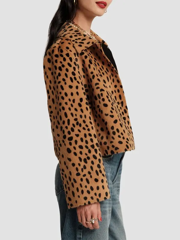 FRANCES VALENTINE Cosette Cheetah Faux Fur Jacket
