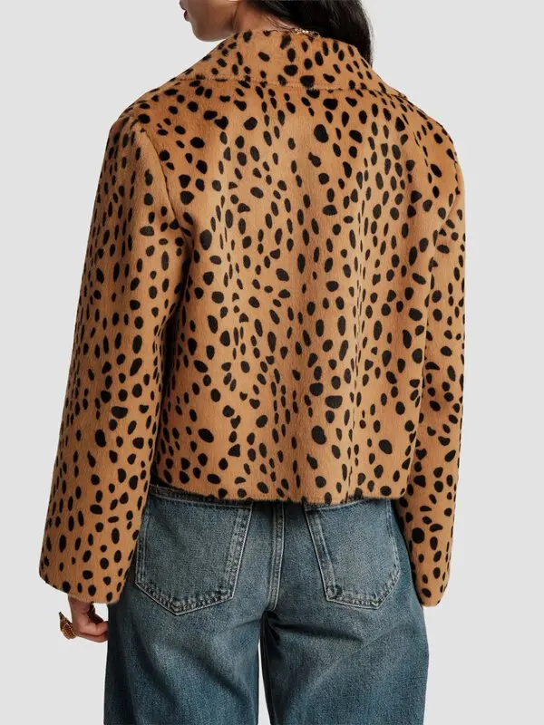 FRANCES VALENTINE Cosette Cheetah Faux Fur Jacket