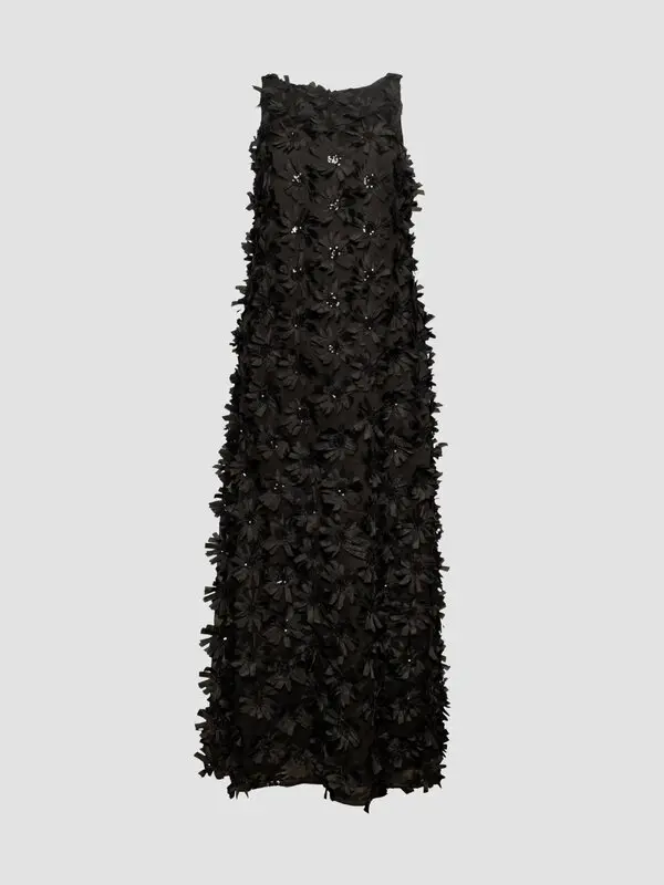 FRANCES VALENTINE Francesca Daisy Maxi Dress - Black
