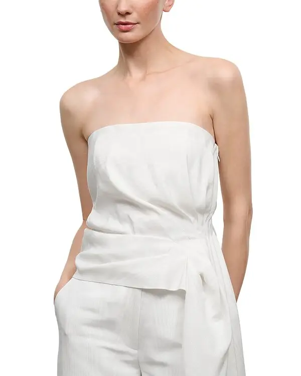 Staud Lux Strapless Side Drape Top