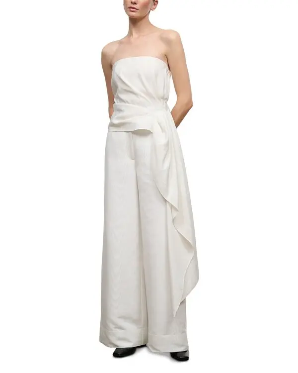 Staud Lux Strapless Side Drape Top