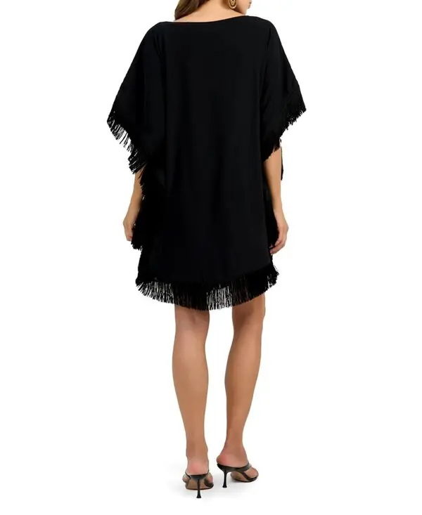 Trina Turk Short Sleeve Mini Neena Fringe Dress