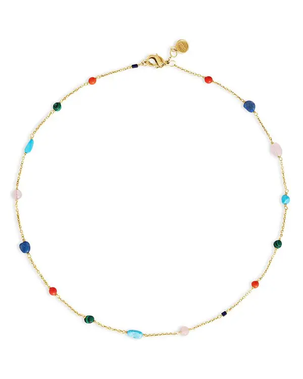 ANABEL ARAM Milos Natural Stone Collar Necklace, 16-17 - Gold
