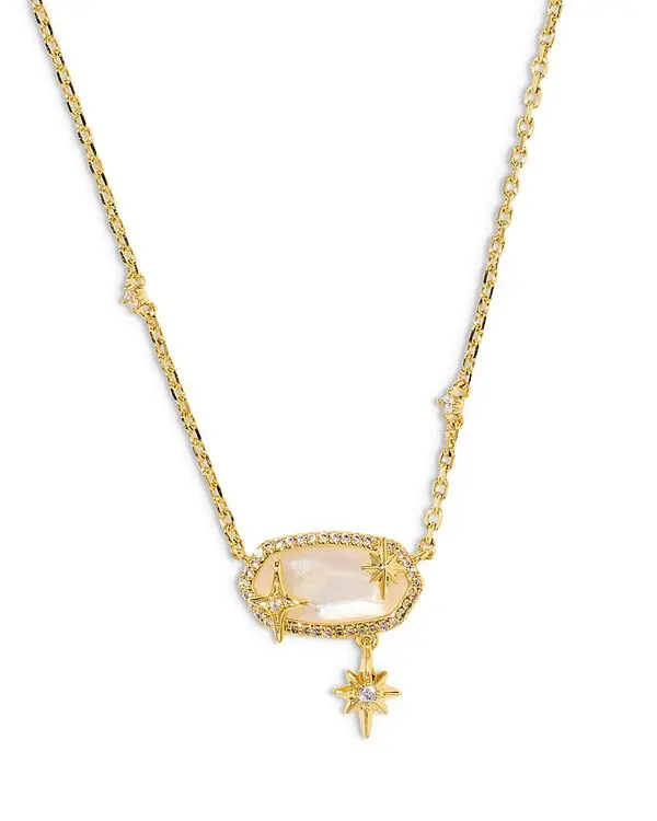 Kendra Scott Elisa Crystal Star & Mother Of Pearl Pendant Necklace, 16-19 - Gld Crystl