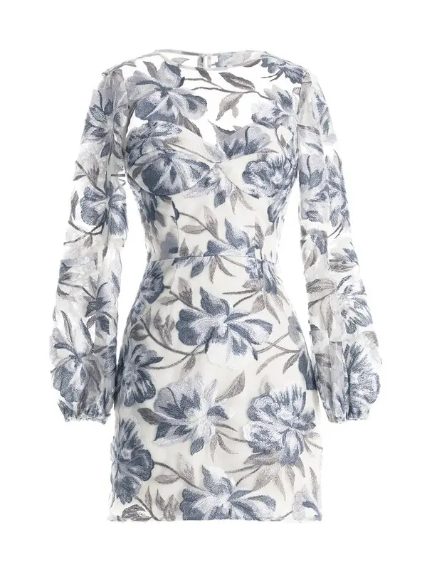 Dress The Population Mila Floral-embroidered Minidress