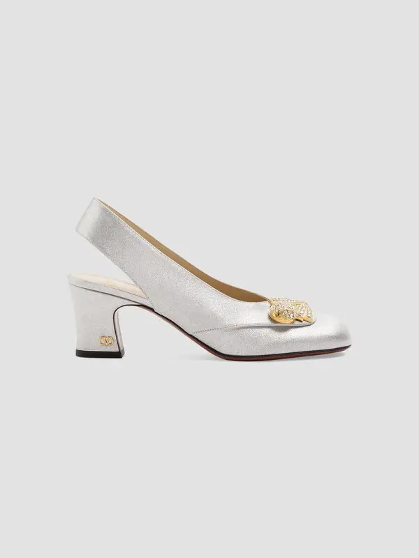 Valentino Garavani Adamantine 60mm Slingback Pumps In Glitter Fabric