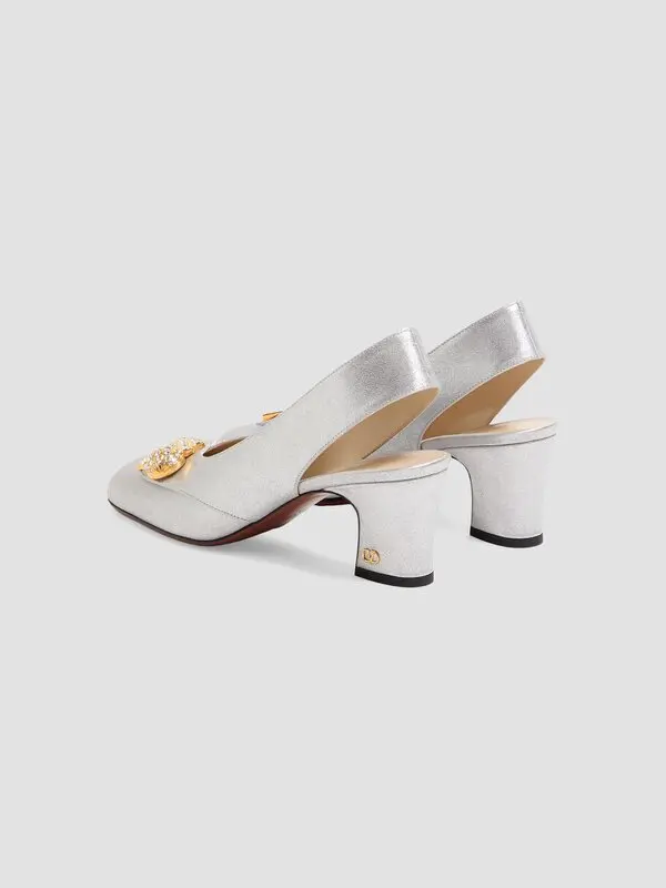 Valentino Garavani Adamantine 60mm Slingback Pumps In Glitter Fabric