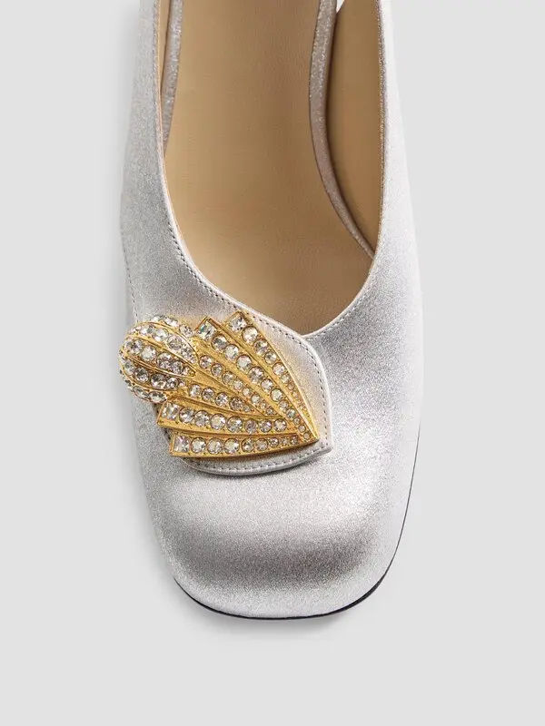 Valentino Garavani Adamantine 60mm Slingback Pumps In Glitter Fabric