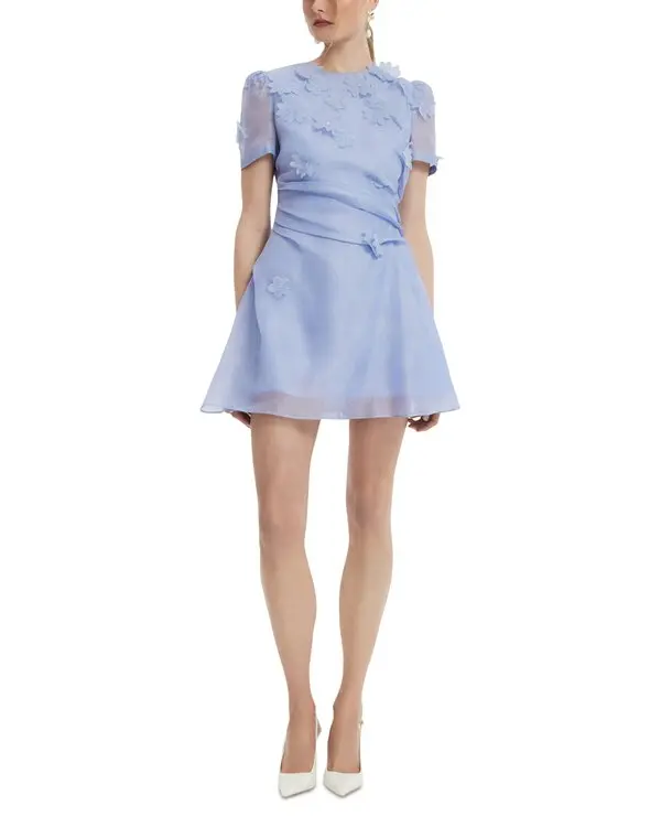 LEO LIN Elyse Petal Linen & Silk Mini Dress