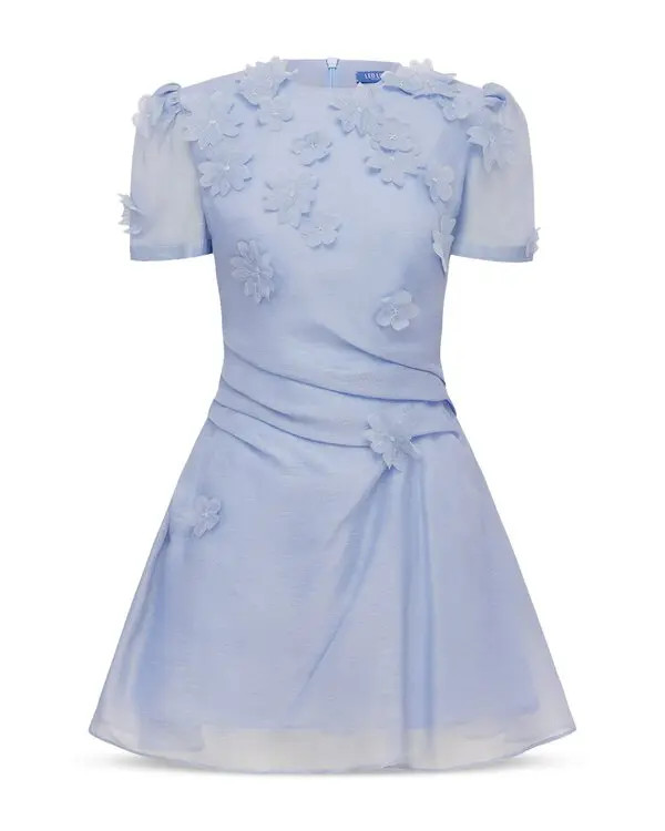 LEO LIN Elyse Petal Linen & Silk Mini Dress