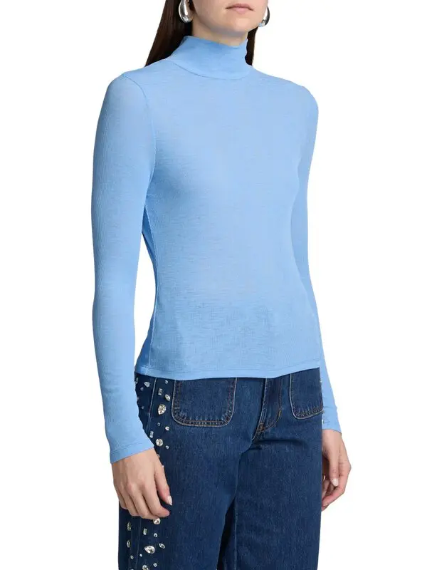 Veronica Beard Wyeth Rib-knit Turtleneck Top