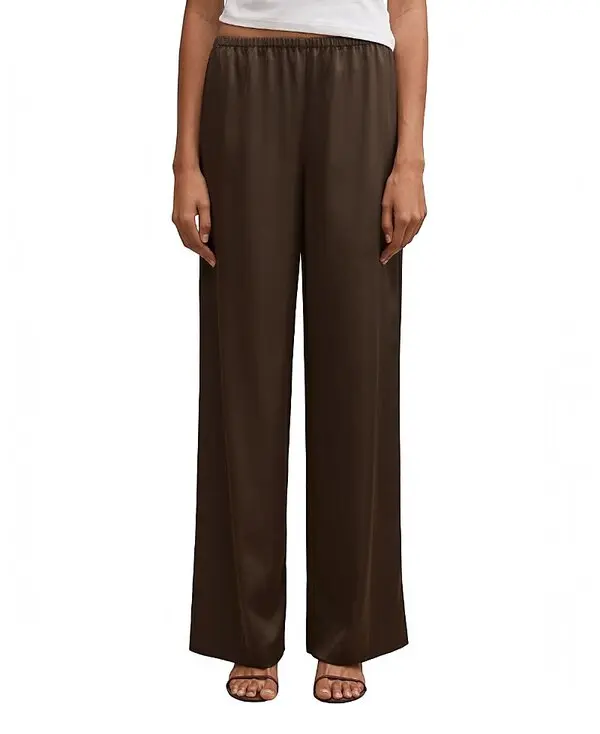 EVER NEW Sara Satin Wide Leg Pants - Olive