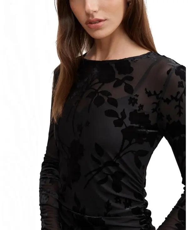 EVER NEW Angelina Mesh Burnout Midi Dress