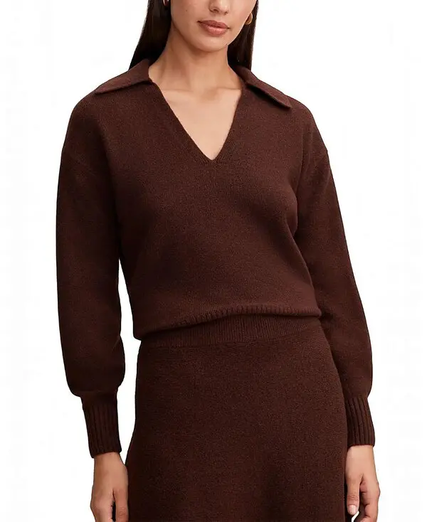 EVER NEW Sammie Collared Sweater - Chocolate