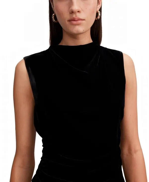 EVER NEW Iris High Neck Velvet Mini Dress