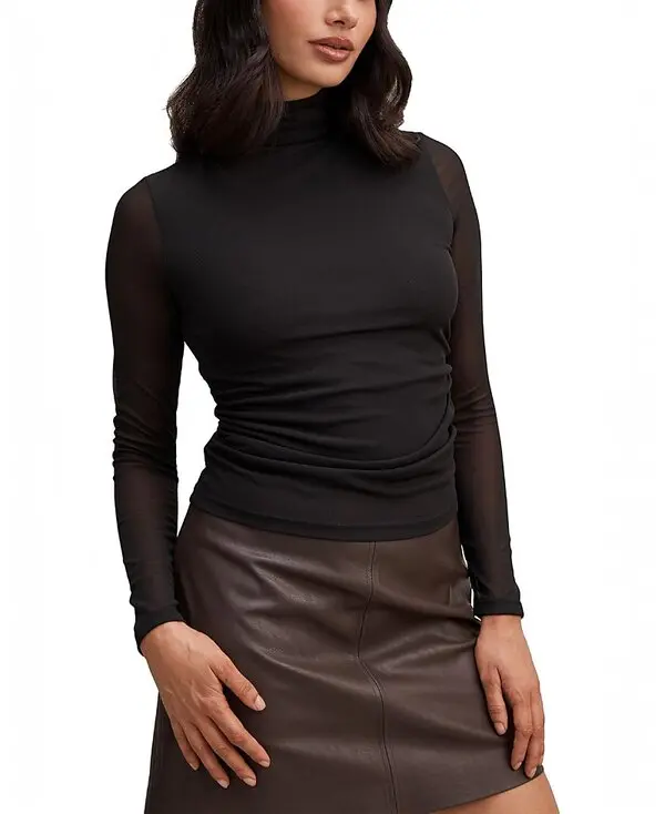EVER NEW Halston Roll Neck Long Sleeves Top - Black