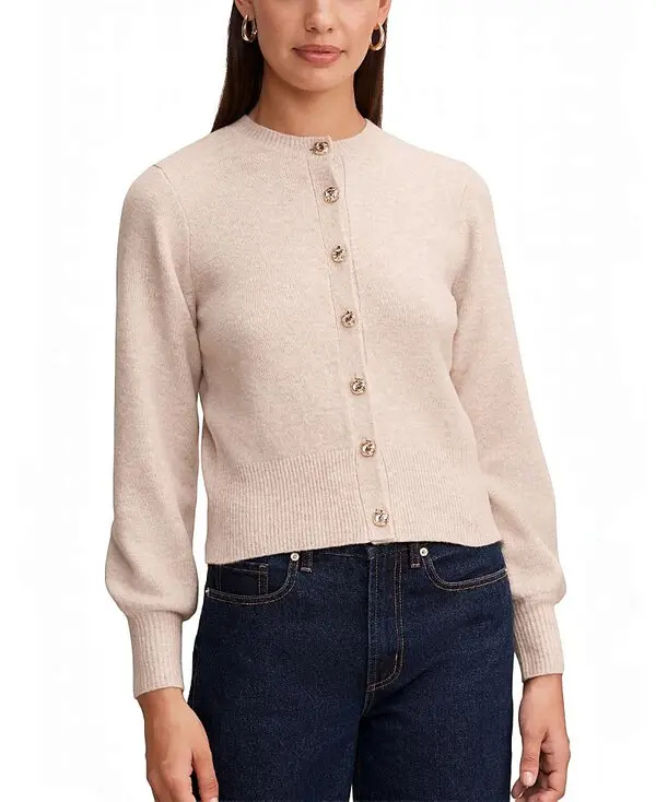 EVER NEW Magda Balloon Sleeves Cardigan - Oat