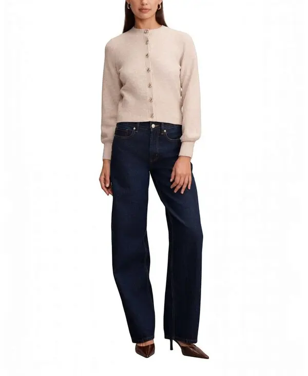 EVER NEW Magda Balloon Sleeves Cardigan - Oat