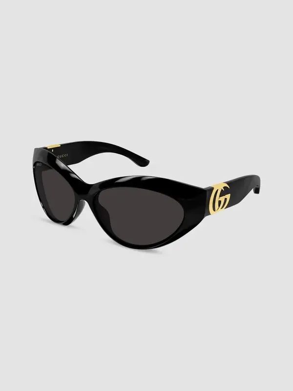 Gucci Double G Gg2269s Cat Eye Acetate Sunglasses - Black