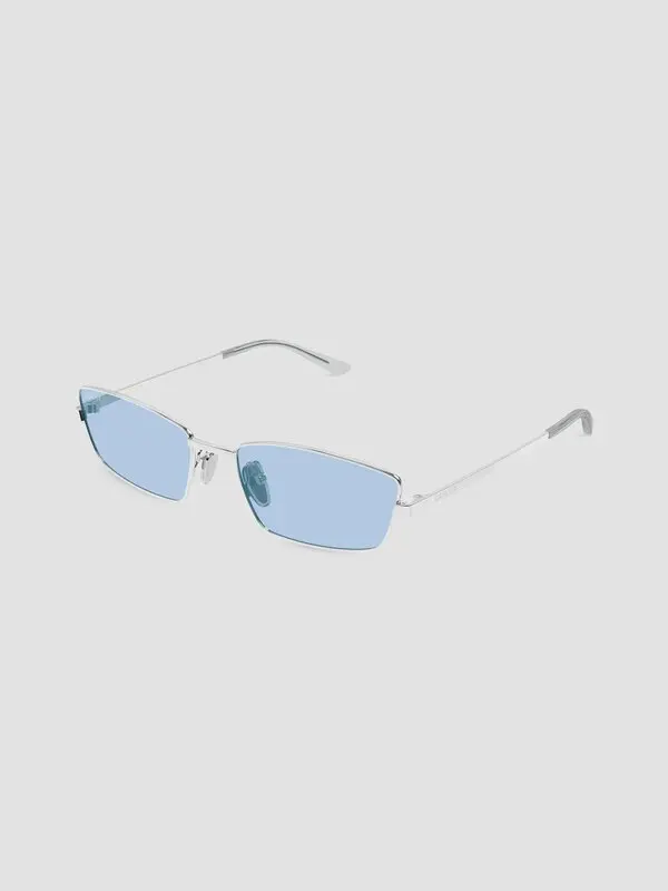 Gucci Lettering Gg2177s Rectangular Metal Sunglasses - Silver