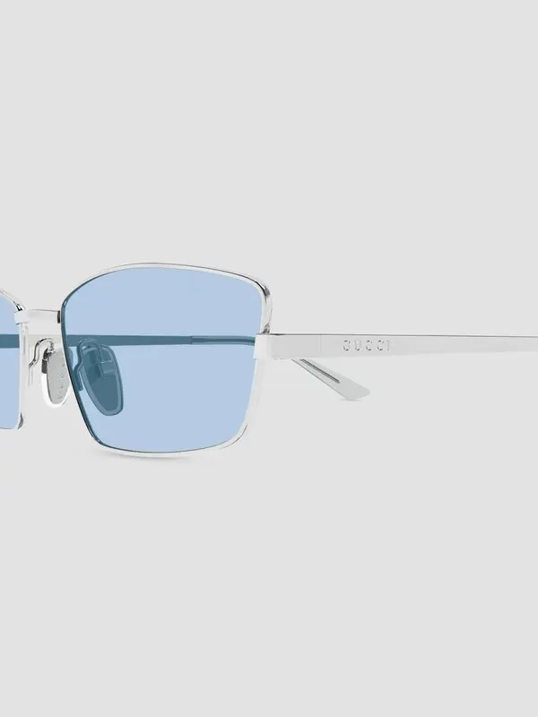 Gucci Lettering Gg2177s Rectangular Metal Sunglasses