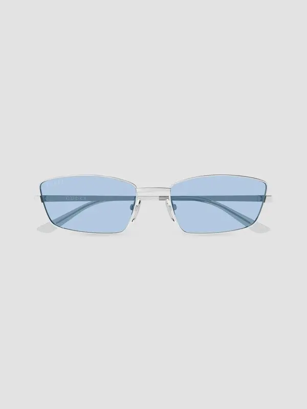 Gucci Lettering Gg2177s Rectangular Metal Sunglasses